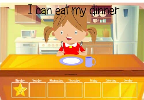 I can eat my dinner reward chart GIRL- PDF DOWNLOAD ONLY – ASD Bright Ideas